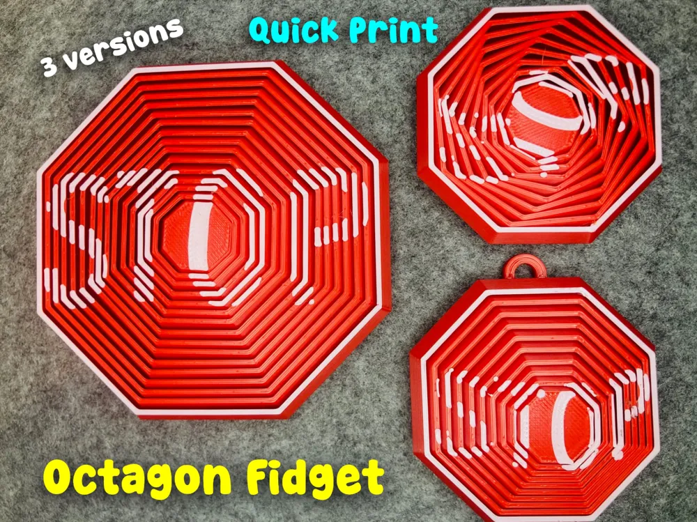 STOP Sign Octagon Fidget (Hexagon Fidget) - Free 3D Print Model ...