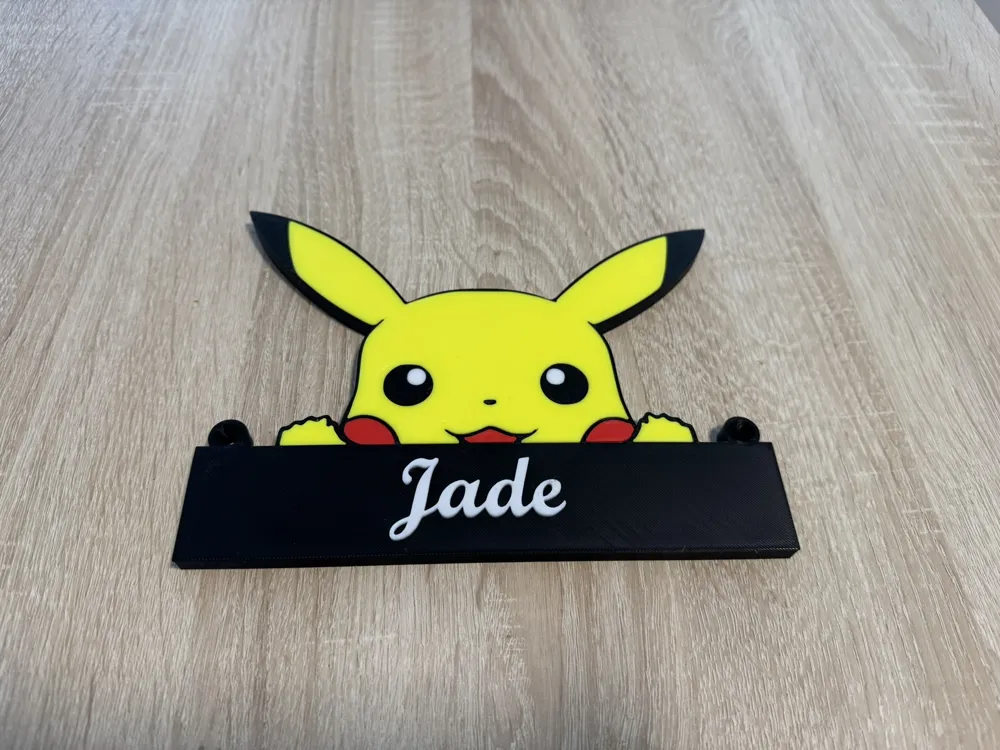 Pikachu NO AMS MULTIPART Your Name Logo wall by guillaume76620 ...