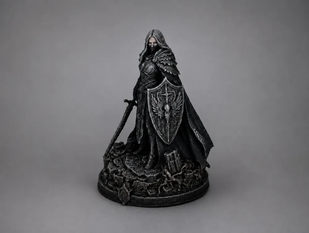 Female Shadow Raven Assassin Miniature - Free 3D Print Model - MakerWorld