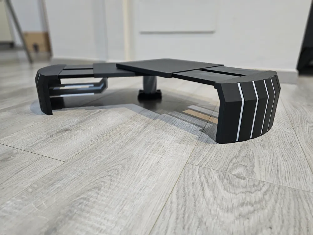 Roto-Extensible Monitor Lifter (+open compartment) by SimonMakerForge ...