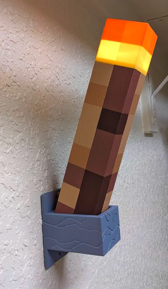 Realistic Light-up Minecraft Torch - Free 3D Print Model - MakerWorld