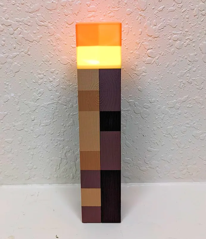 Realistic Light-up Minecraft Torch - Free 3D Print Model - MakerWorld