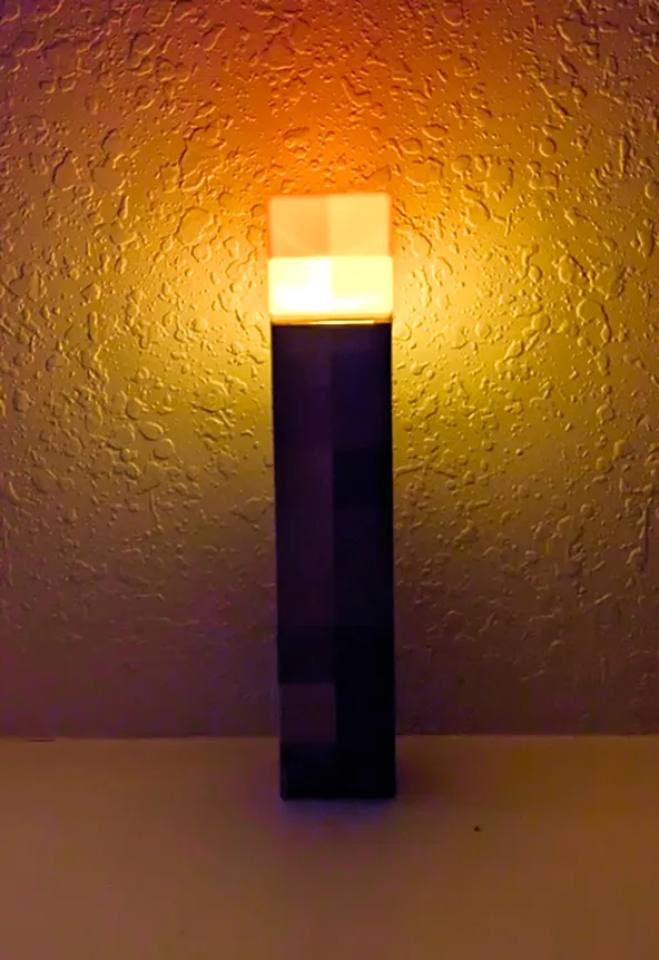 Realistic Light-up Minecraft Torch - Free 3D Print Model - MakerWorld