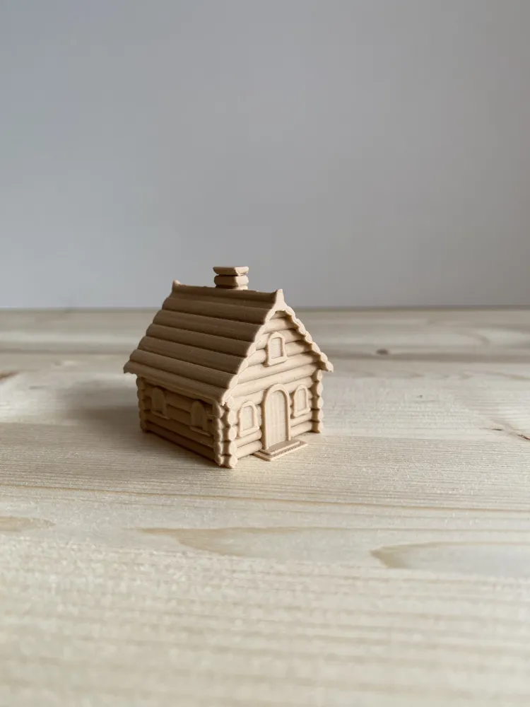 Rustic Log Cabin - Free 3D Print Model - MakerWorld
