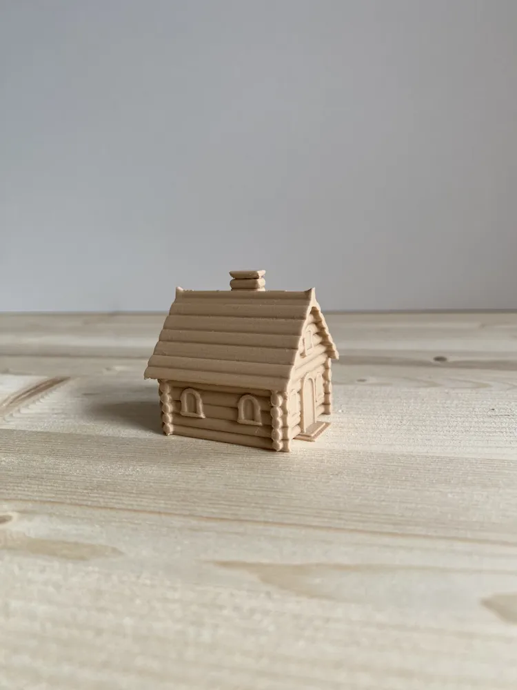Rustic Log Cabin - Free 3D Print Model - MakerWorld