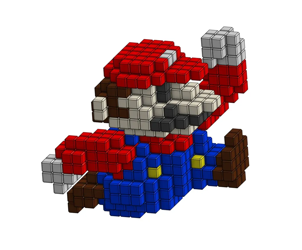 Mario Classic 8-bit (Amiibo inspired) - Free 3D Print Model - MakerWorld