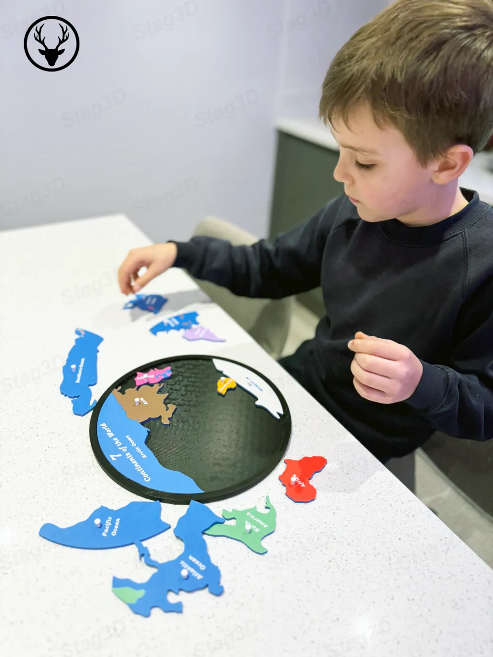 7 Continents Puzzle - Free 3D Print Model - MakerWorld