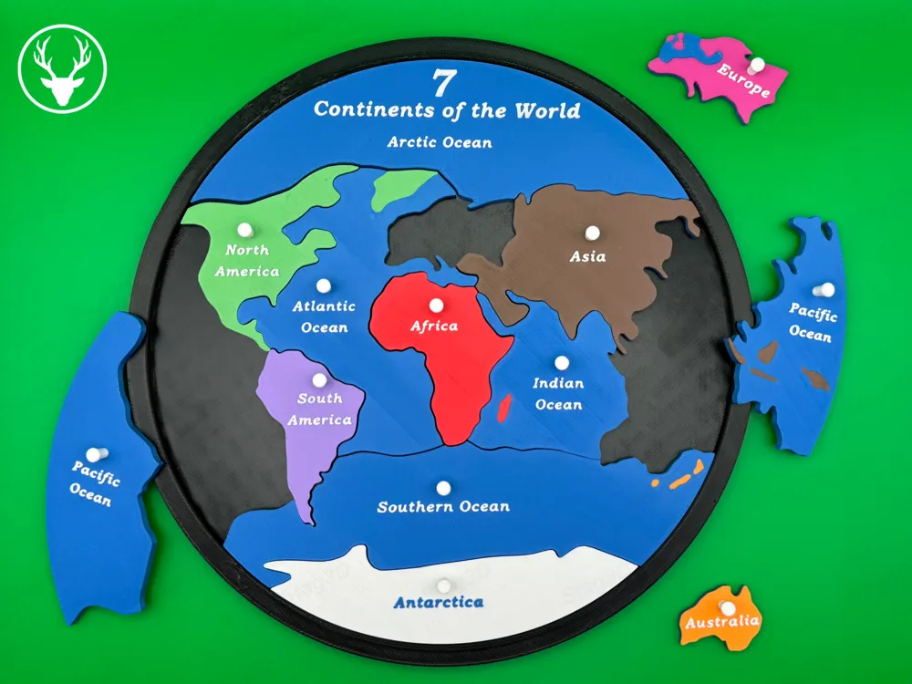 7 Continents Puzzle by Stag 3D - MakerWorld