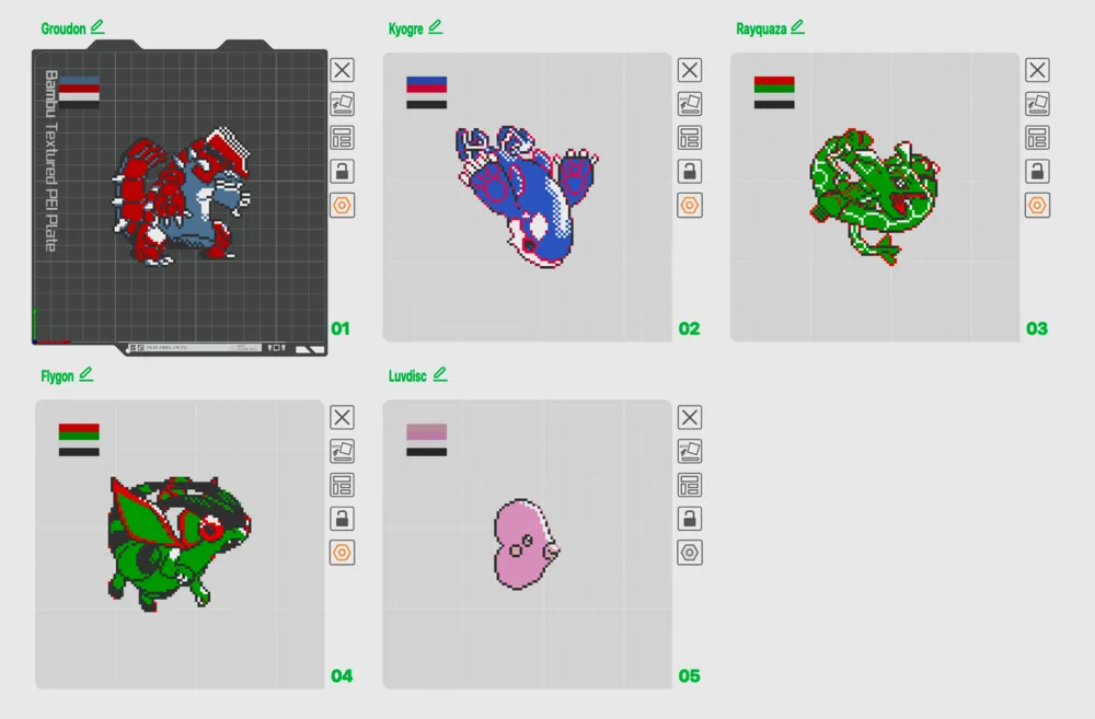 Pokémon Keychain Pack #13 Kyogre, Rayquaza by Powerpill.prints ...