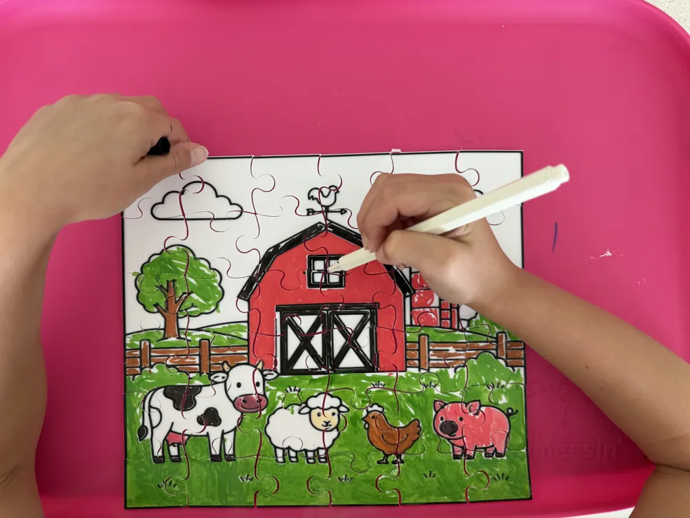 Farm Coloring Puzzle with Matching Storage Box - Free 3D Print Model ...