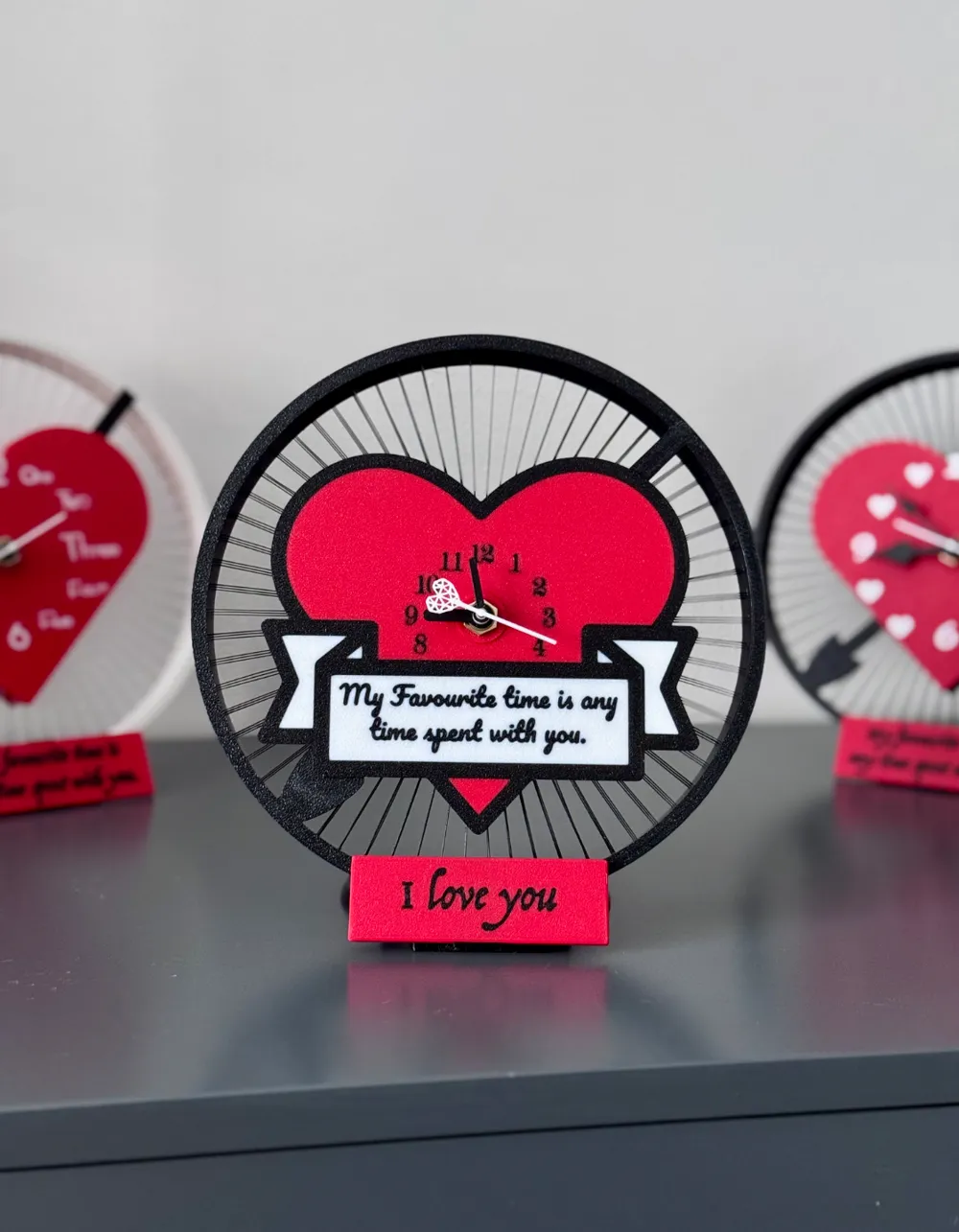 String Suspended Heart Clock for Valentines Day - Free 3D Print Model ...