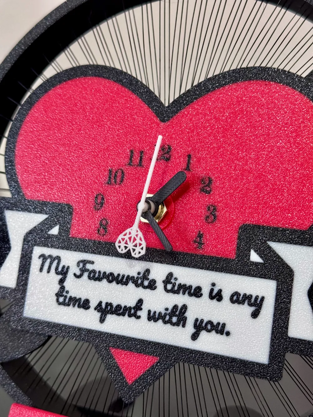 String Suspended Heart Clock for Valentines Day - Free 3D Print Model ...