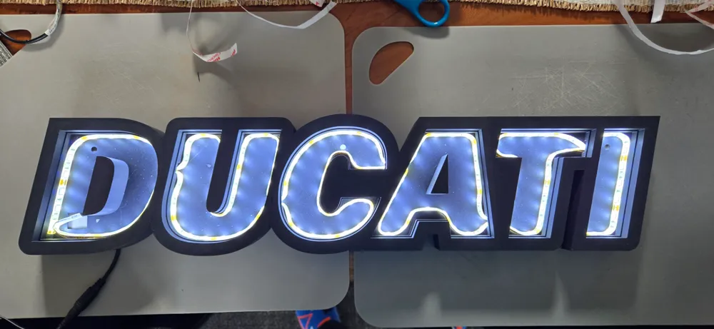 Ducati Logo Lightbox Sign by Trev MakerWorld: Download Free 3D Models