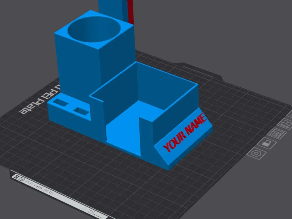 Simple Desk organizer with customizable name by dzpex - MakerWorld