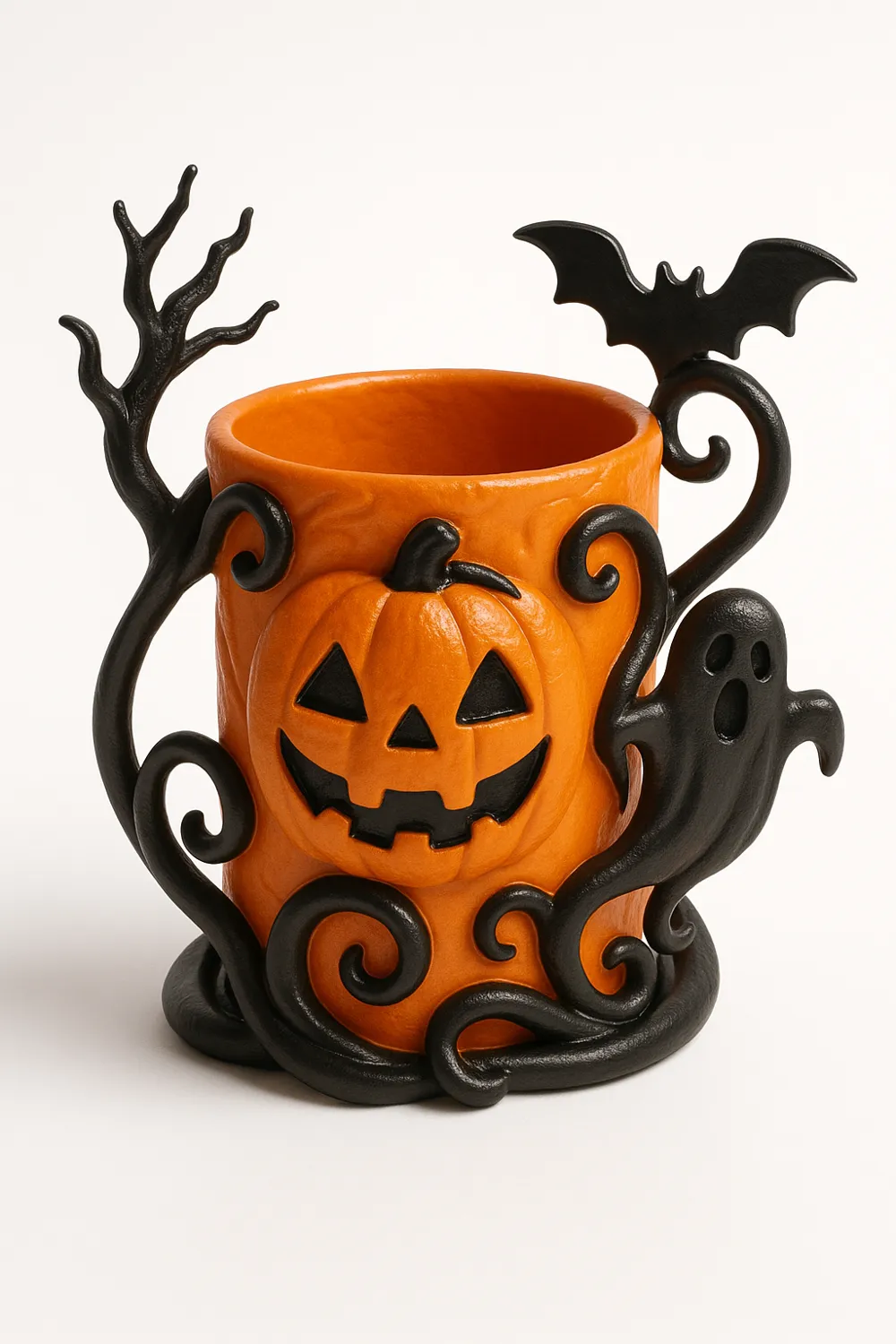 Halloween Pen Holder - Ghost & Pumpkin Deco by Mr Printer MakerWorld: Download Free 3D Models