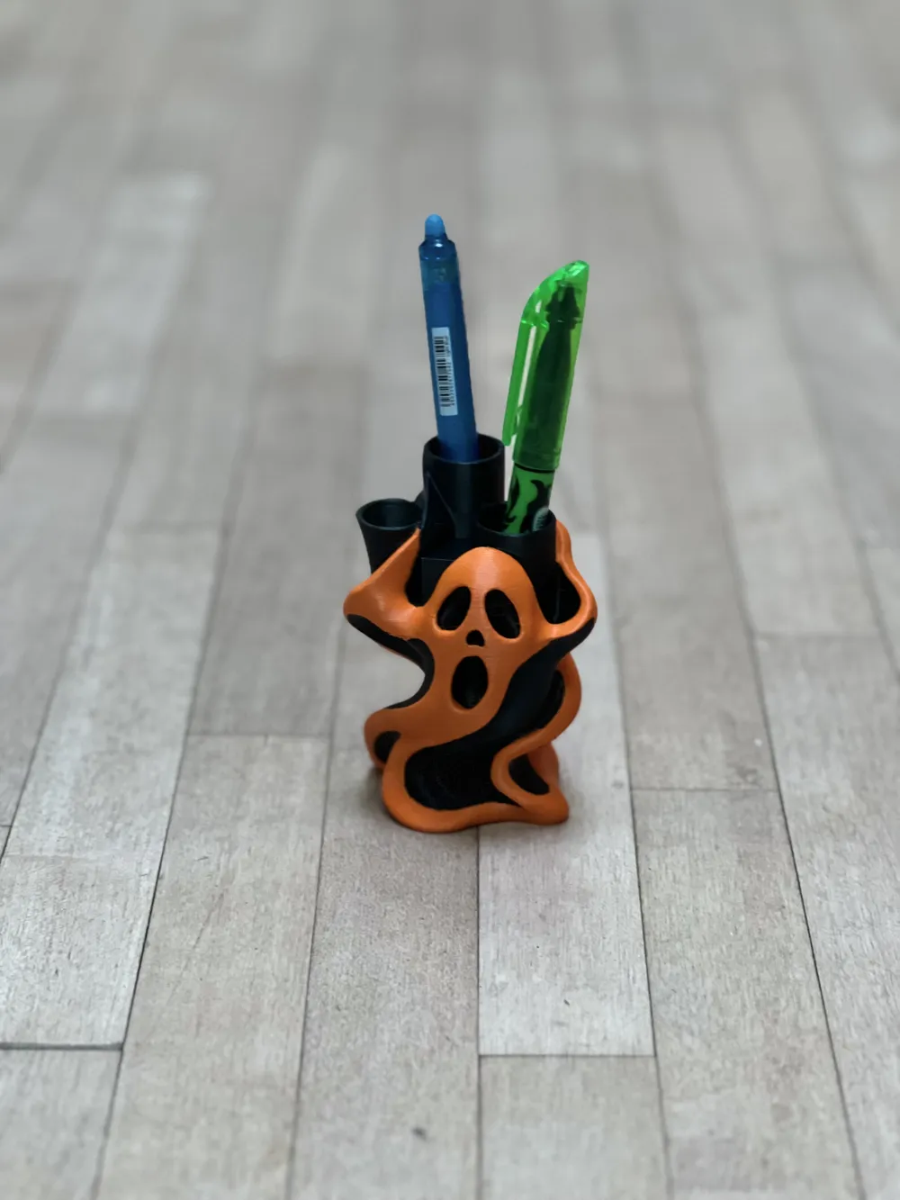Halloween Pen Holder - Ghost & Pumpkin Deco by Mr Printer MakerWorld ...