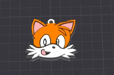 tails (sonic the hedgehog) keychain / necklace charm (free for ...