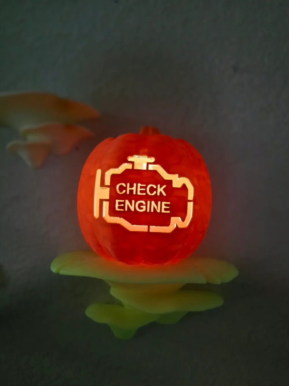 Check Engine Light Pumpkin by The Austin Zombie - MakerWorld
