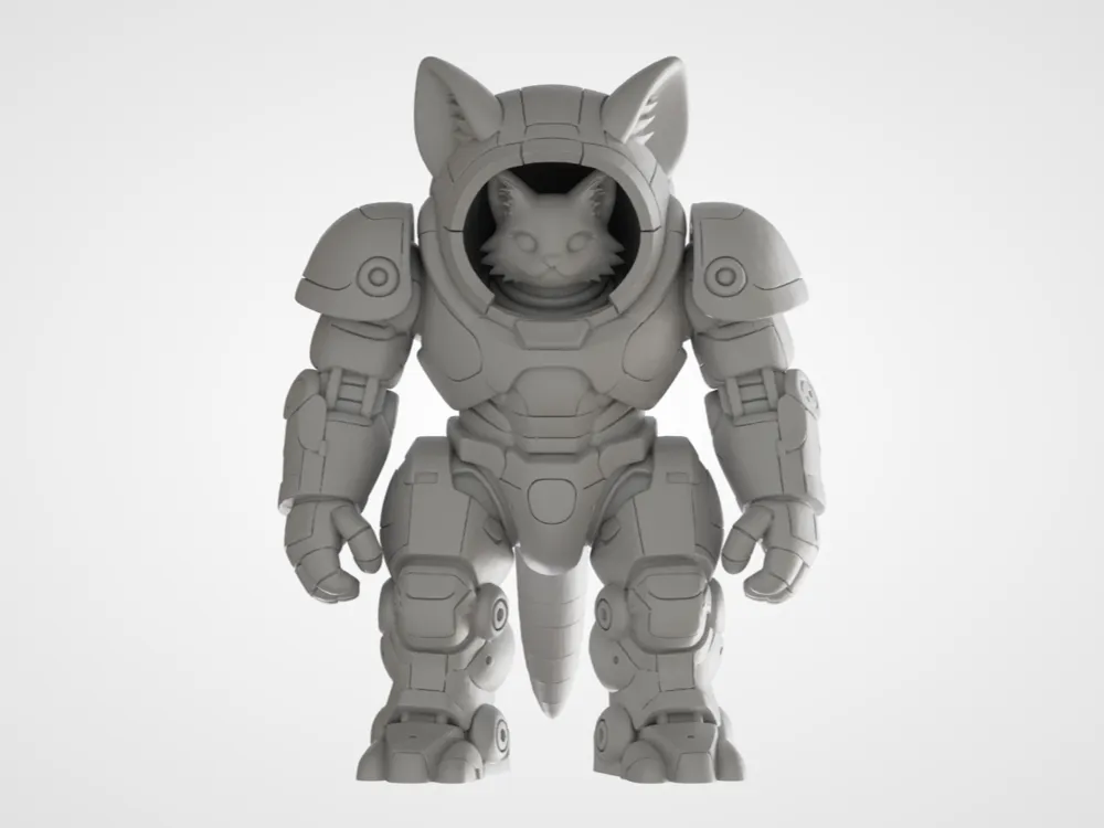 Mech Cat by Loligo MakerWorld: Download Free 3D Models