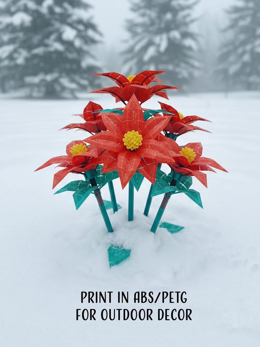 Christmas Flower - Poinsettia (Origami Inspired) by 3DMakerSpace ...