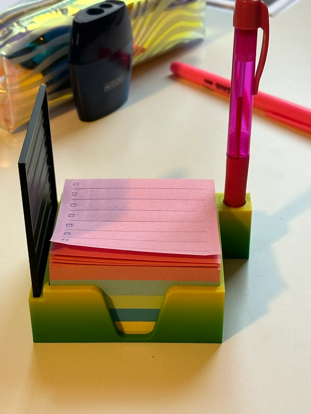 Post-it organiser with checklist stencil and pen holder by LOXCreations ...
