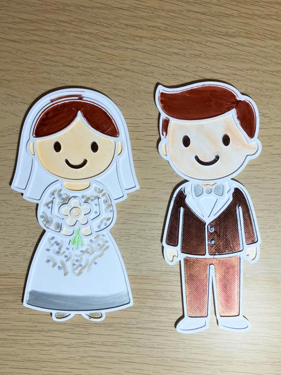 Colour-In Wedding Couple – Bride & Groom Figures by A*i*m*e*e ...