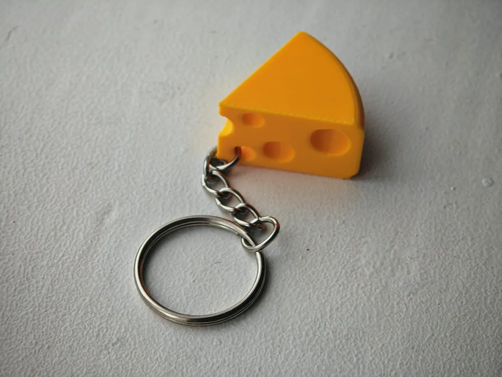 Cheese keychain keyring - Free 3D Print Model - MakerWorld