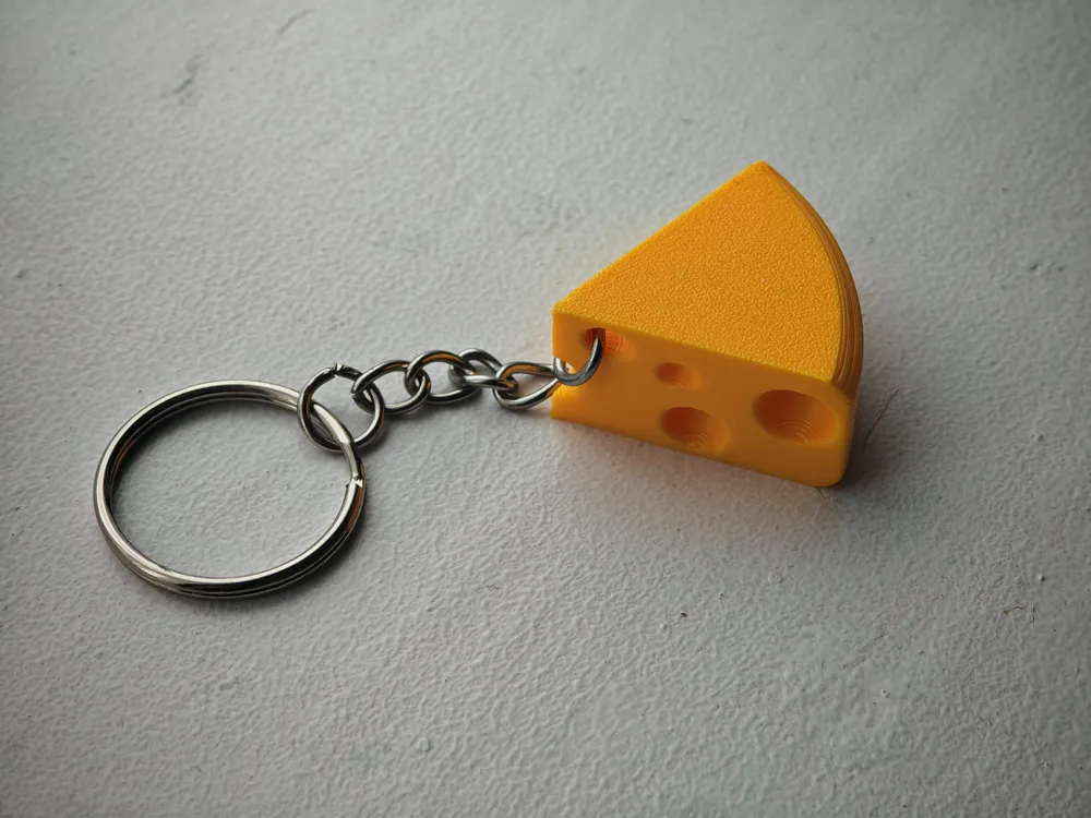 Cheese keychain keyring - Free 3D Print Model - MakerWorld