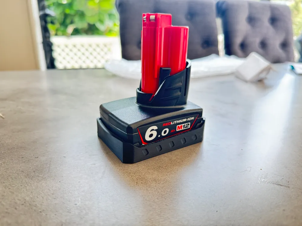 Milwaukee M12 4ah 6ah Battery protective base - Free 3D Print Model ...