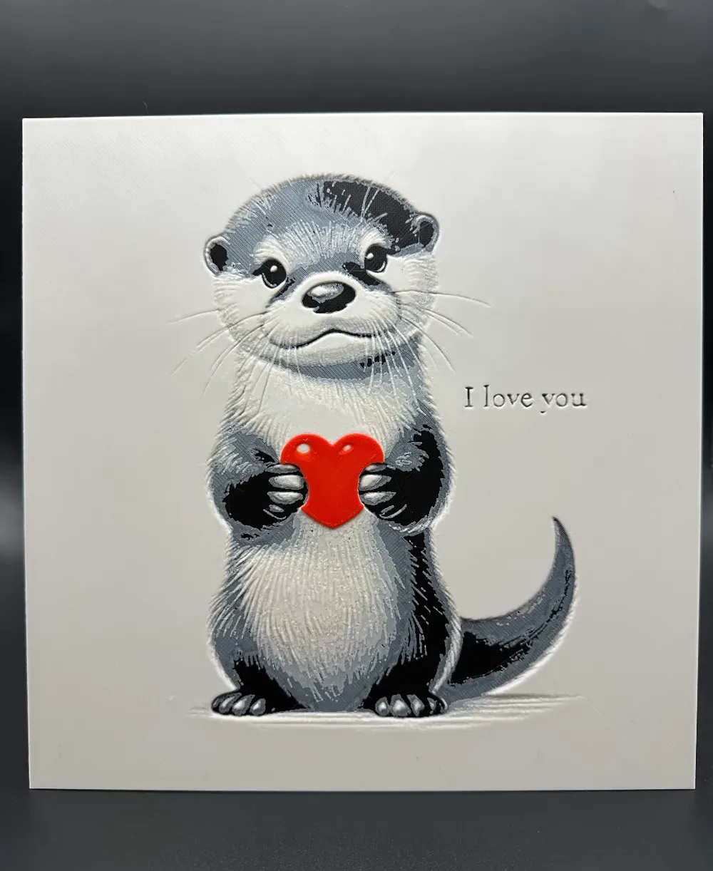 I love you | Otter | HueForge by SwissPineapple MakerWorld: Download ...
