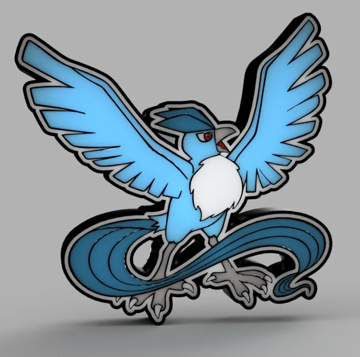 Pokemon - 0144 Articuno LED Lamp by BeeTee 3D - MakerWorld