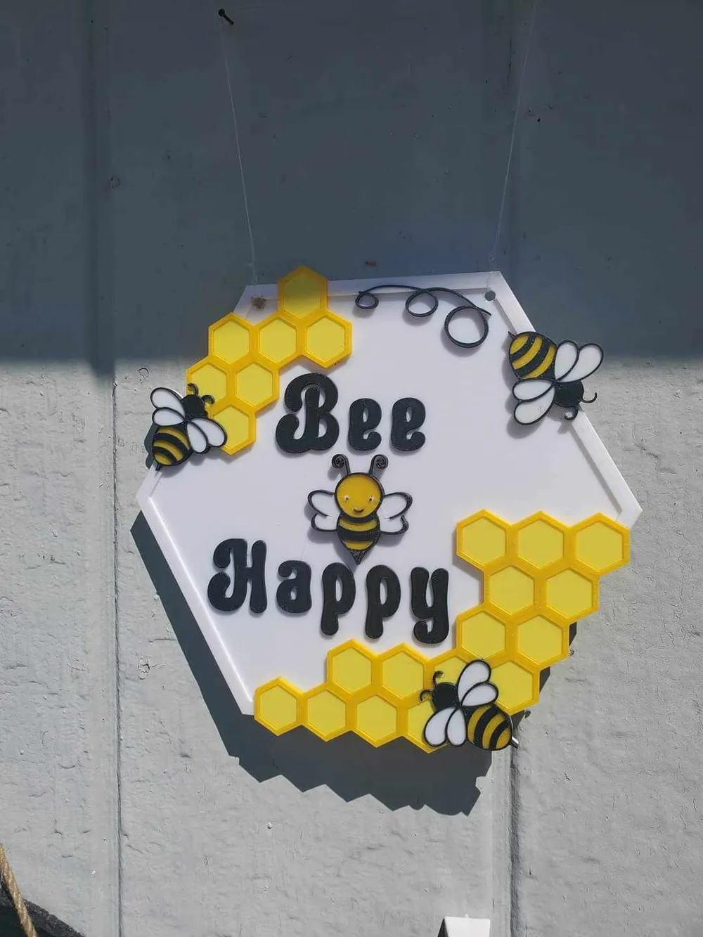 Bee Happy Sign by santannabradshaw MakerWorld: Download Free 3D Models