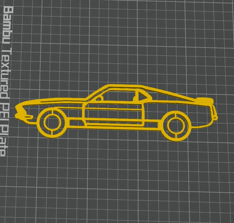 1970 Mustang silhouette/outline *with stand by Fortin3D - MakerWorld