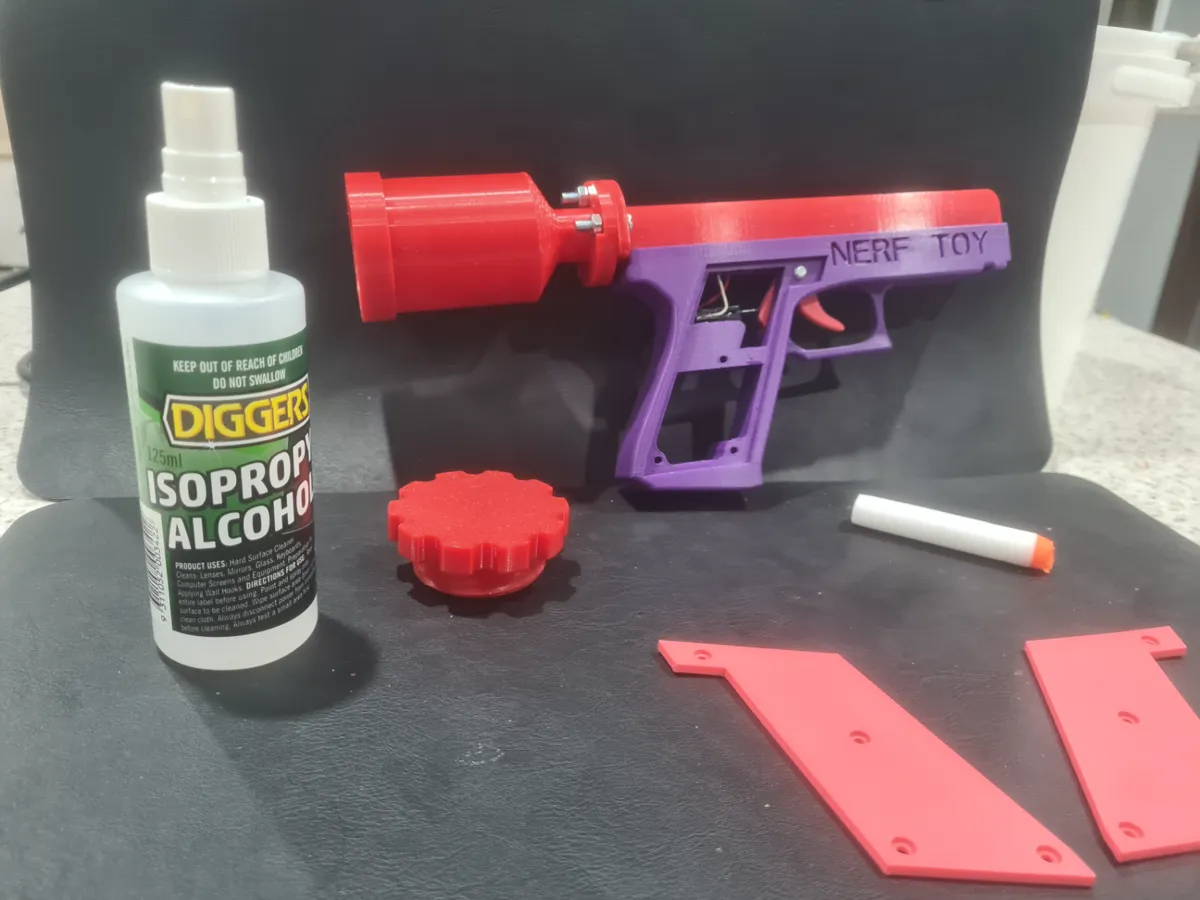 Fun Alcohol-Powered Nerf Gun! - Free 3D Print Model - MakerWorld