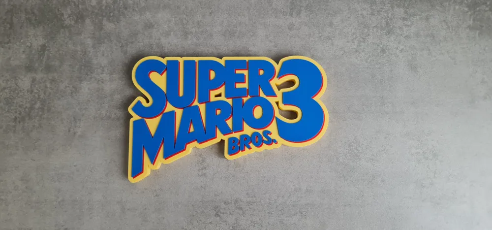 Super Mario Bros 3 Logo / Sign - Free 3D Print Model - MakerWorld