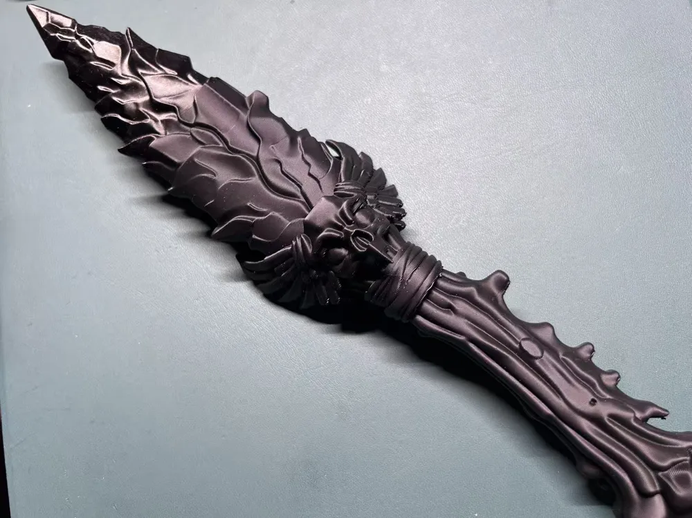Skull-Wing Violet Lightning Curse-Energy Staff - Free 3D Print Model ...