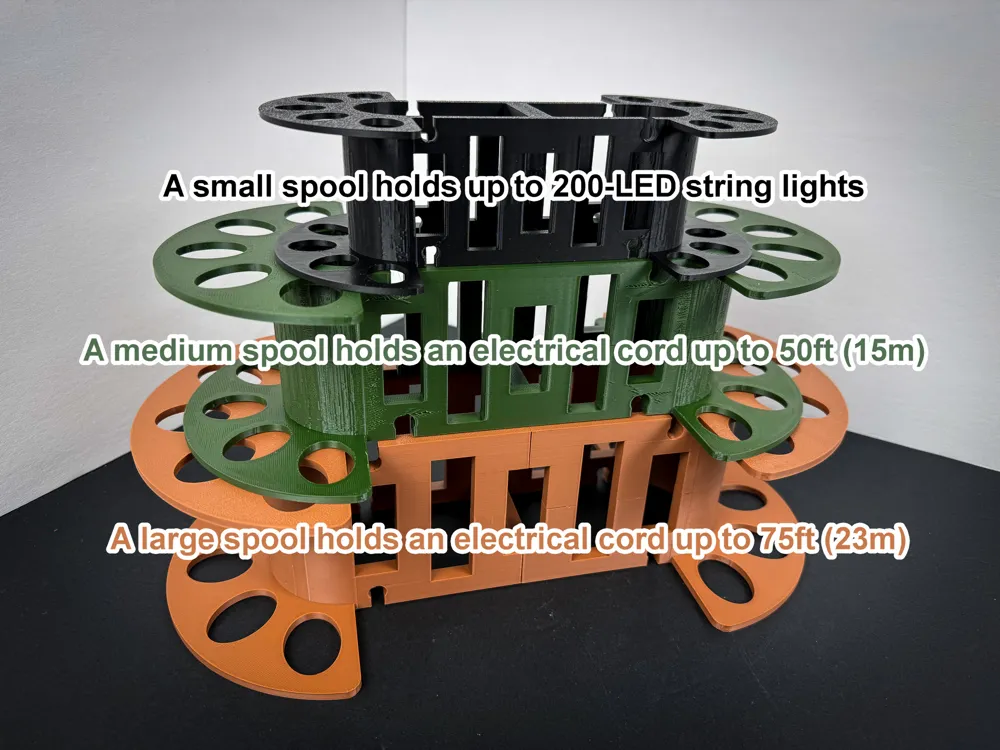 Heavy-Duty Christmas Tree Lights Storage Spool - Free 3D Print Model ...