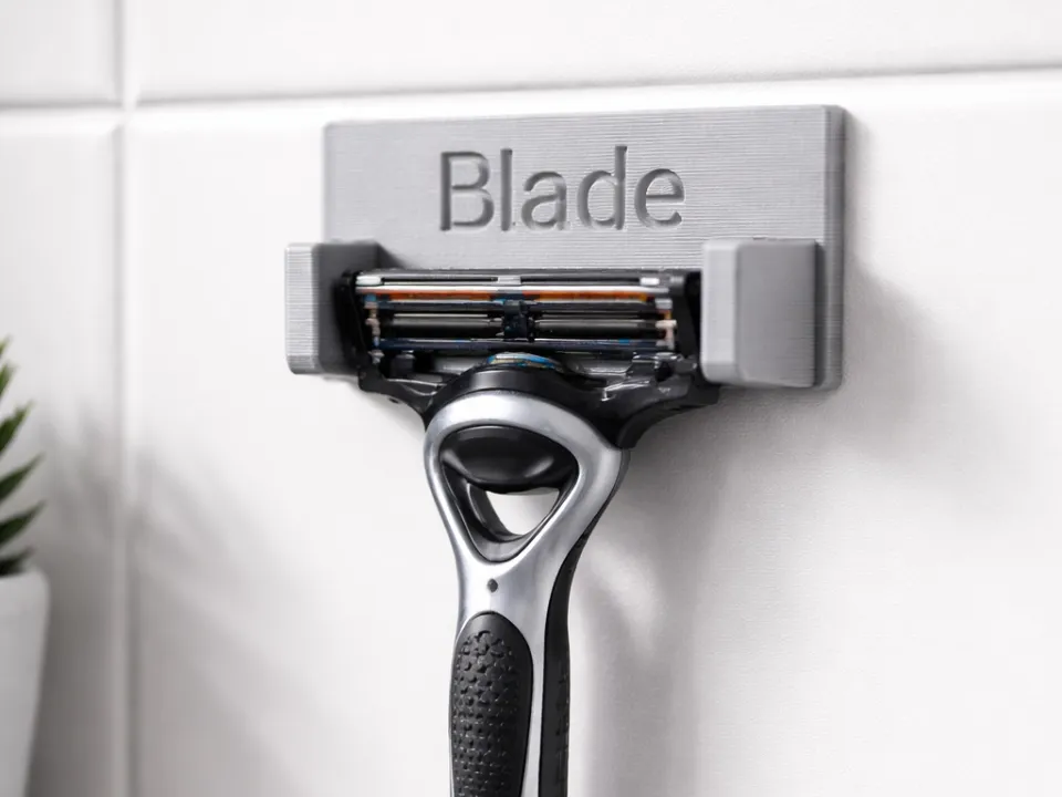 Universal Wall-Mounted Razor Holder (3D Printable) - Free 3D Print ...