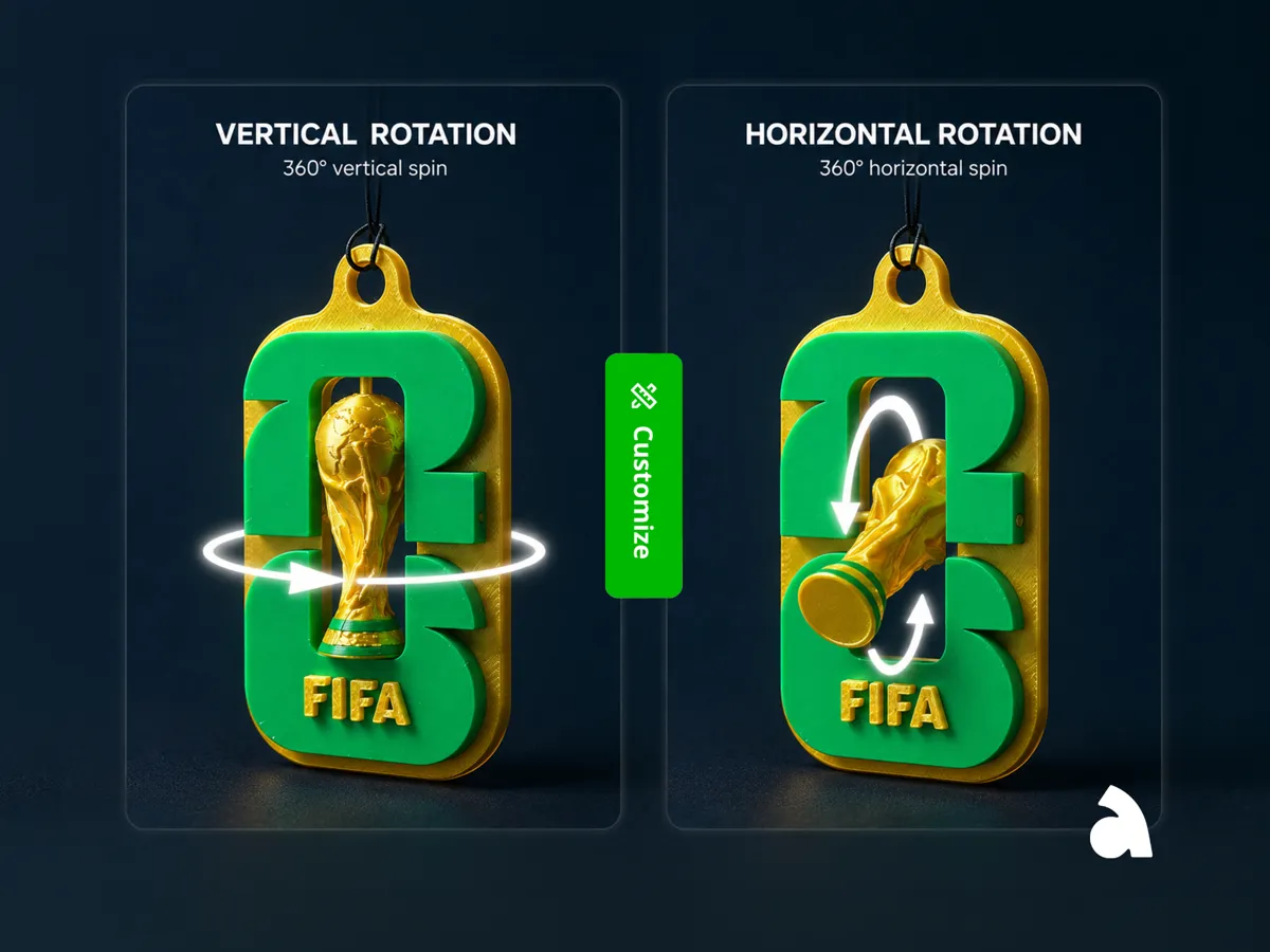 Rotating World Cup 2026 Keychain (Customizable) - Free 3D Print Model ...