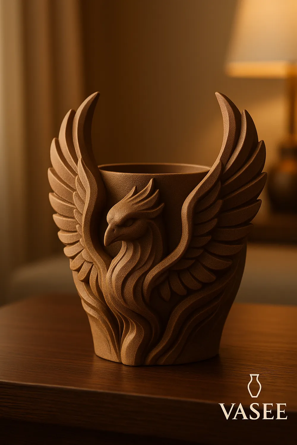 Vase Art – fiery phoenix organizer pot with power - Free 3D Print Model ...