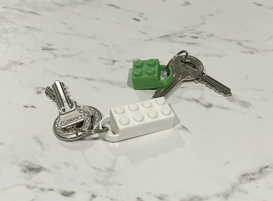 Toy Block Keychains (2x2 and 2x4) and Wall Plate by Josh3D - MakerWorld