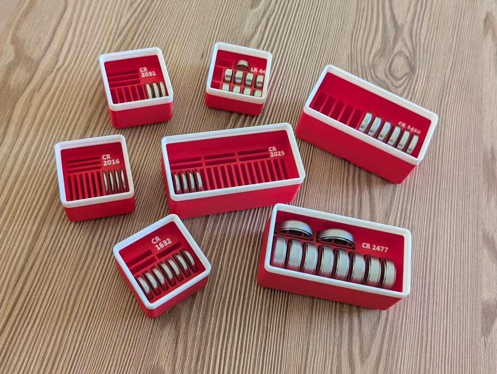 Gridfinity 2x1 Compartment for CR 2025 Button Cells by alter foerster MakerWorld: Download Free ...