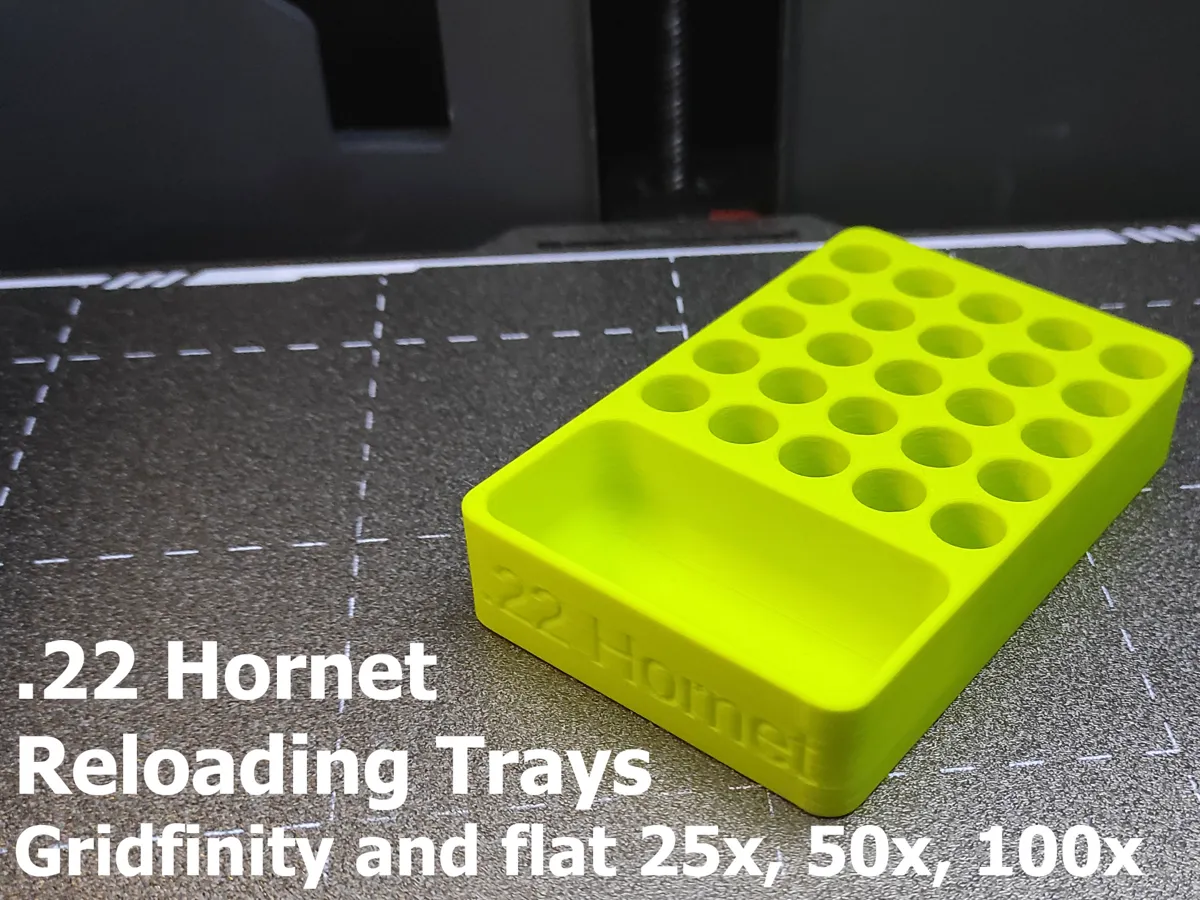 22 Hornet Reloading Tray Block Gridfinity and Flat - Free 3D Print ...
