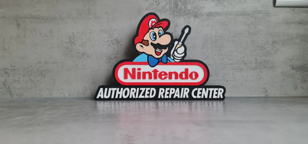 Nintendo Authorized Repair Center Logo / Sign - Free 3D Print Model ...