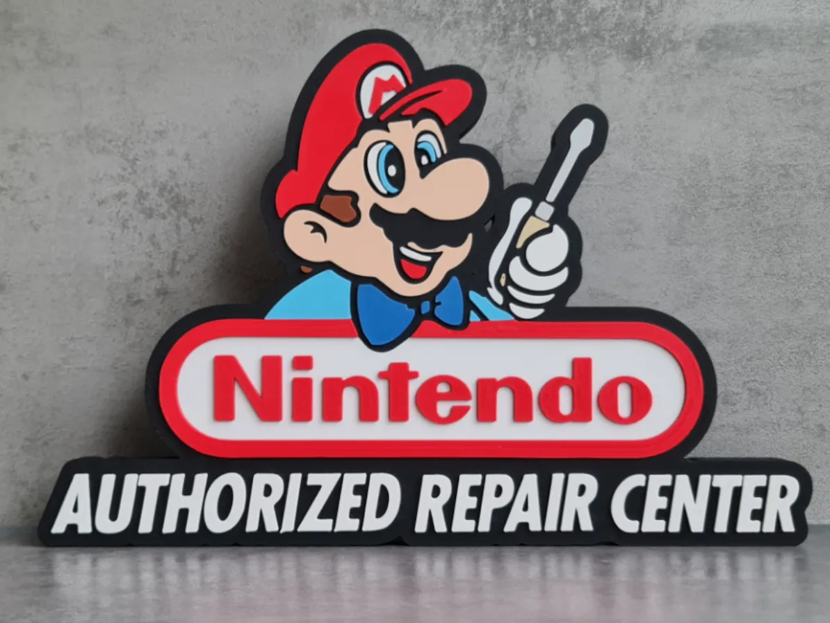 Nintendo Authorized Repair Center Logo / Sign - Free 3D Print Model ...