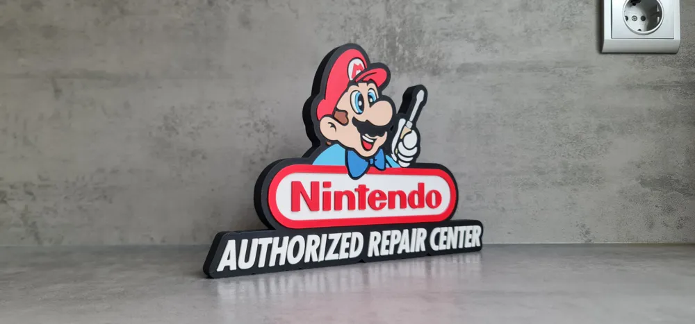 Nintendo Authorized Repair Center Logo / Sign - Free 3D Print Model ...