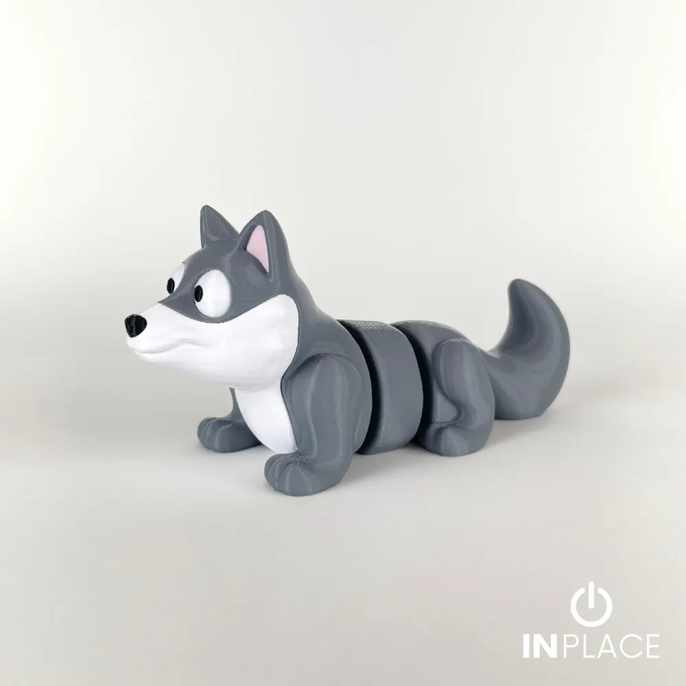 Cute Wolf Articulated by InPlace MakerWorld: Download Free 3D Models