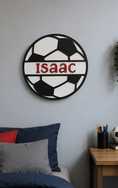 Personalised Football Name Plaque - Free 3D Print Model - MakerWorld