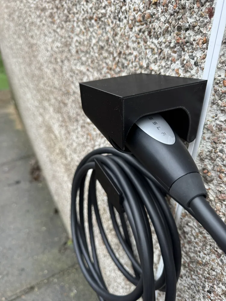Tesla Type 2 wall charger Holder - Free 3D Print Model - MakerWorld