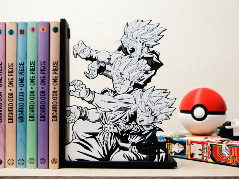 Son Goku, Gohan, and Goten Bookends | Dragon Ball - Free 3D Print Model ...